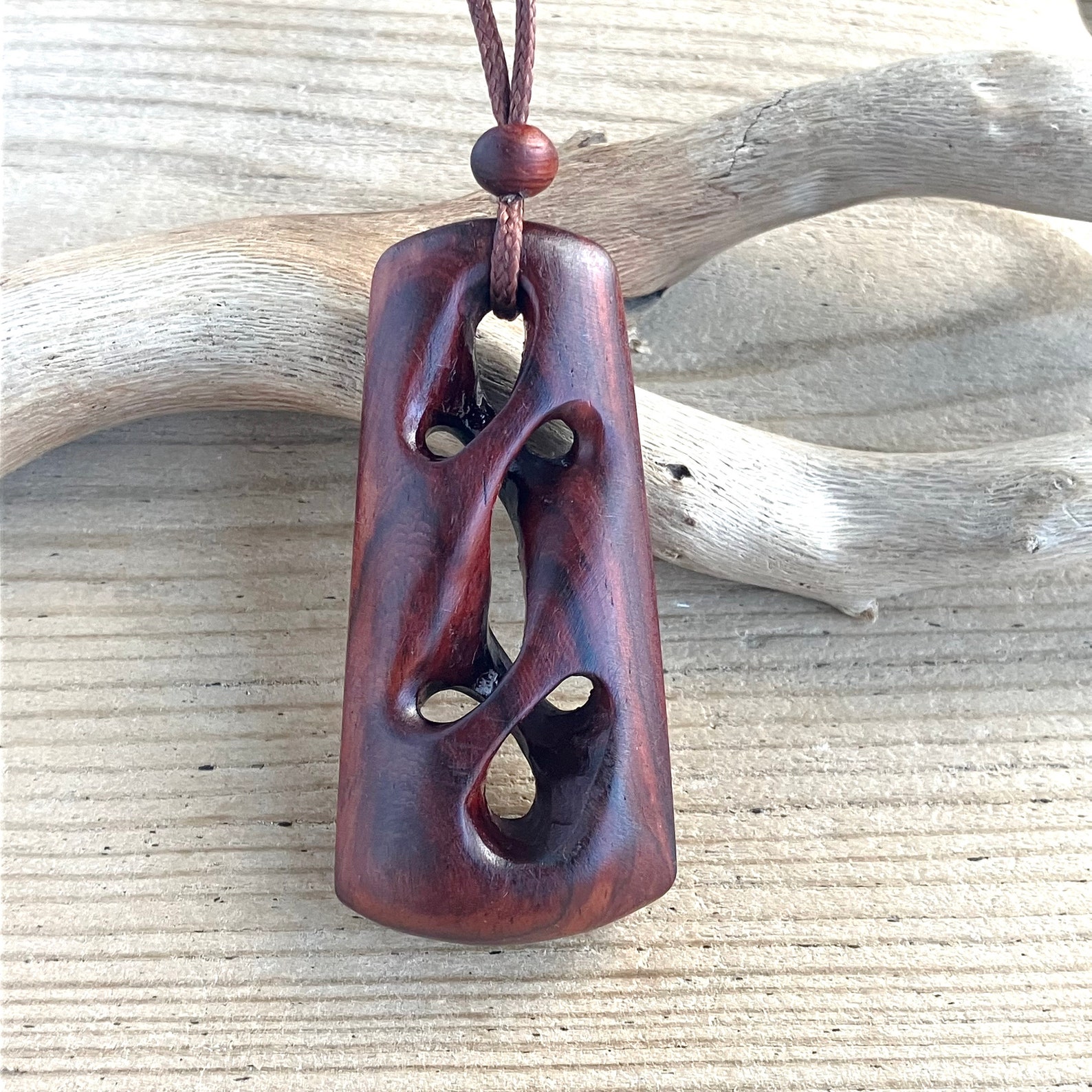 Wooden Infinity Crisscross Four Leaf Clove Toki Styled Pendant Hand ...