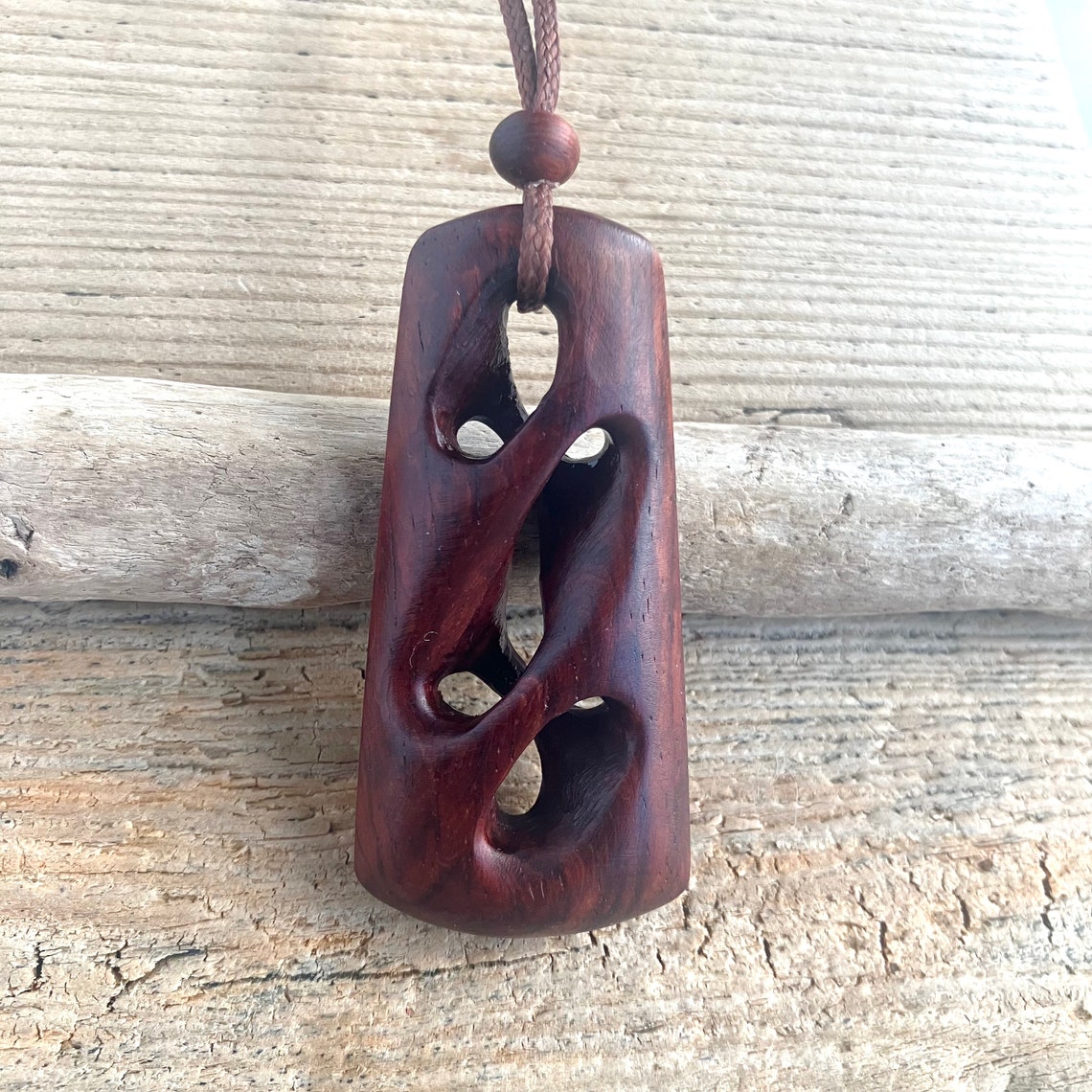 Wooden Infinity Crisscross Four Leaf Clove Toki Styled Pendant Hand ...