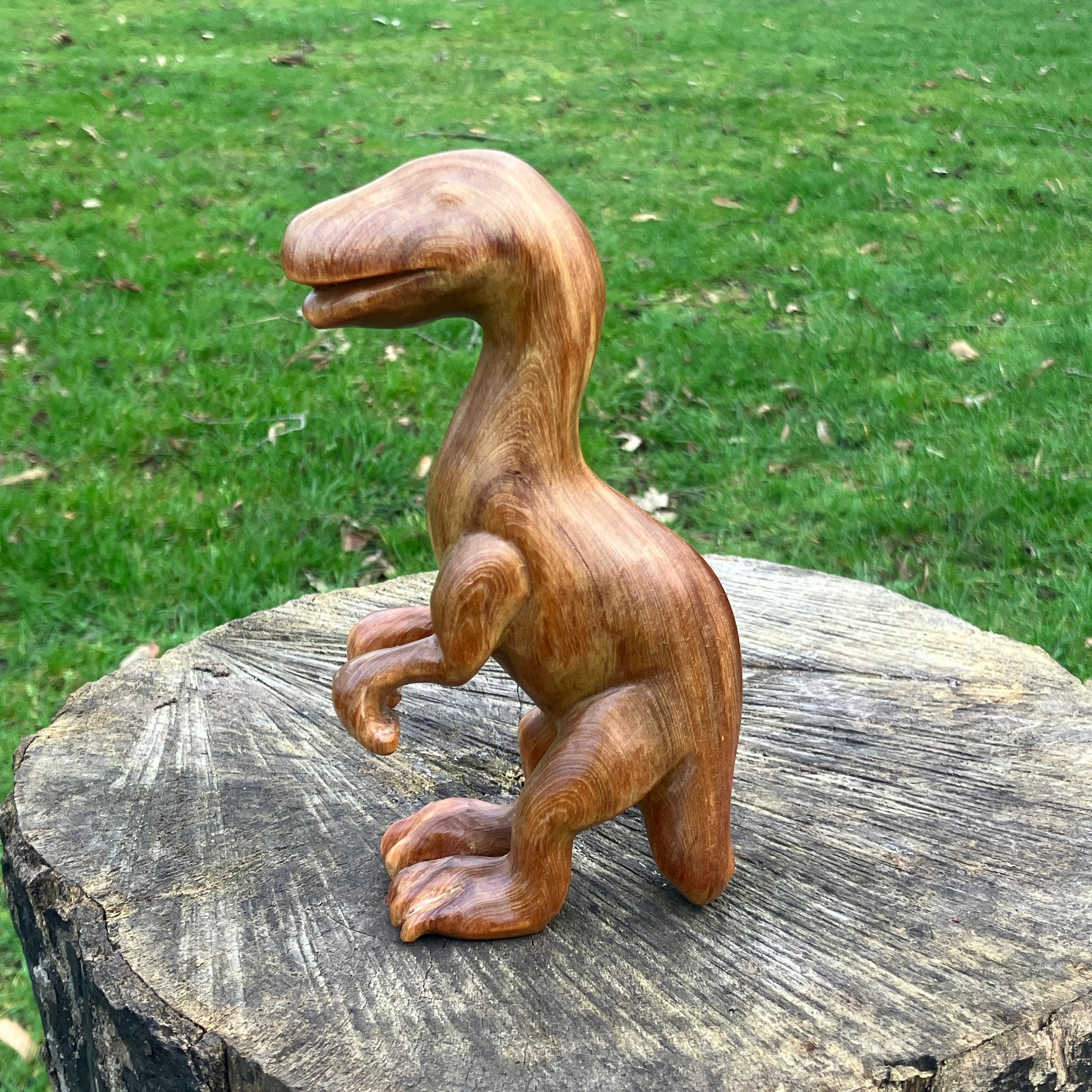 Wooden Tyrannosaurus T-rex Dinosaur 7 In, Hand Carved From Translucent ...