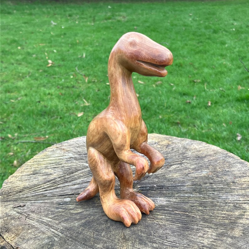 Wooden Tyrannosaurus T-rex Dinosaur 7 In, Hand Carved From Translucent ...