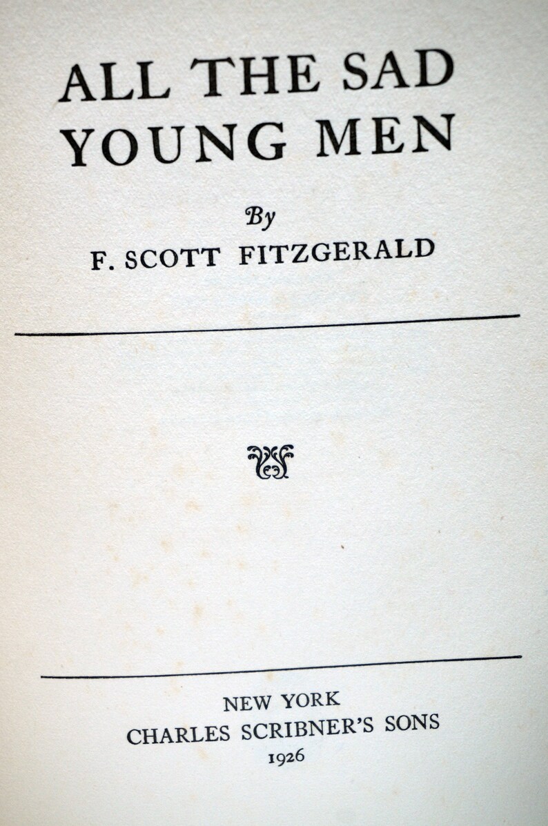All the Sad Young Men by F. Scott Fitzgerald First Edition First Issue ...