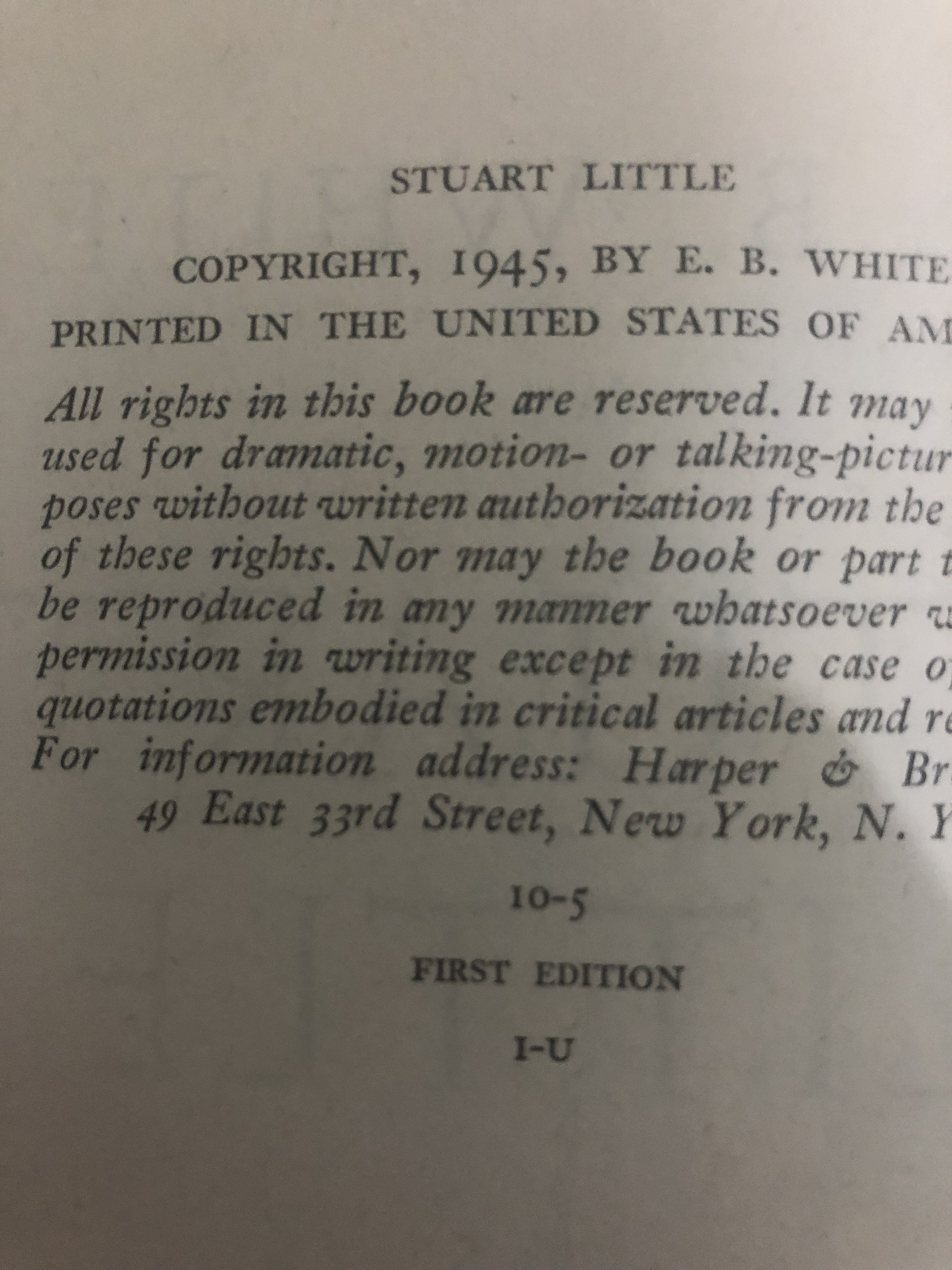 Stuart Little by E.B. White First Edition First Printing 1945 Book - Etsy