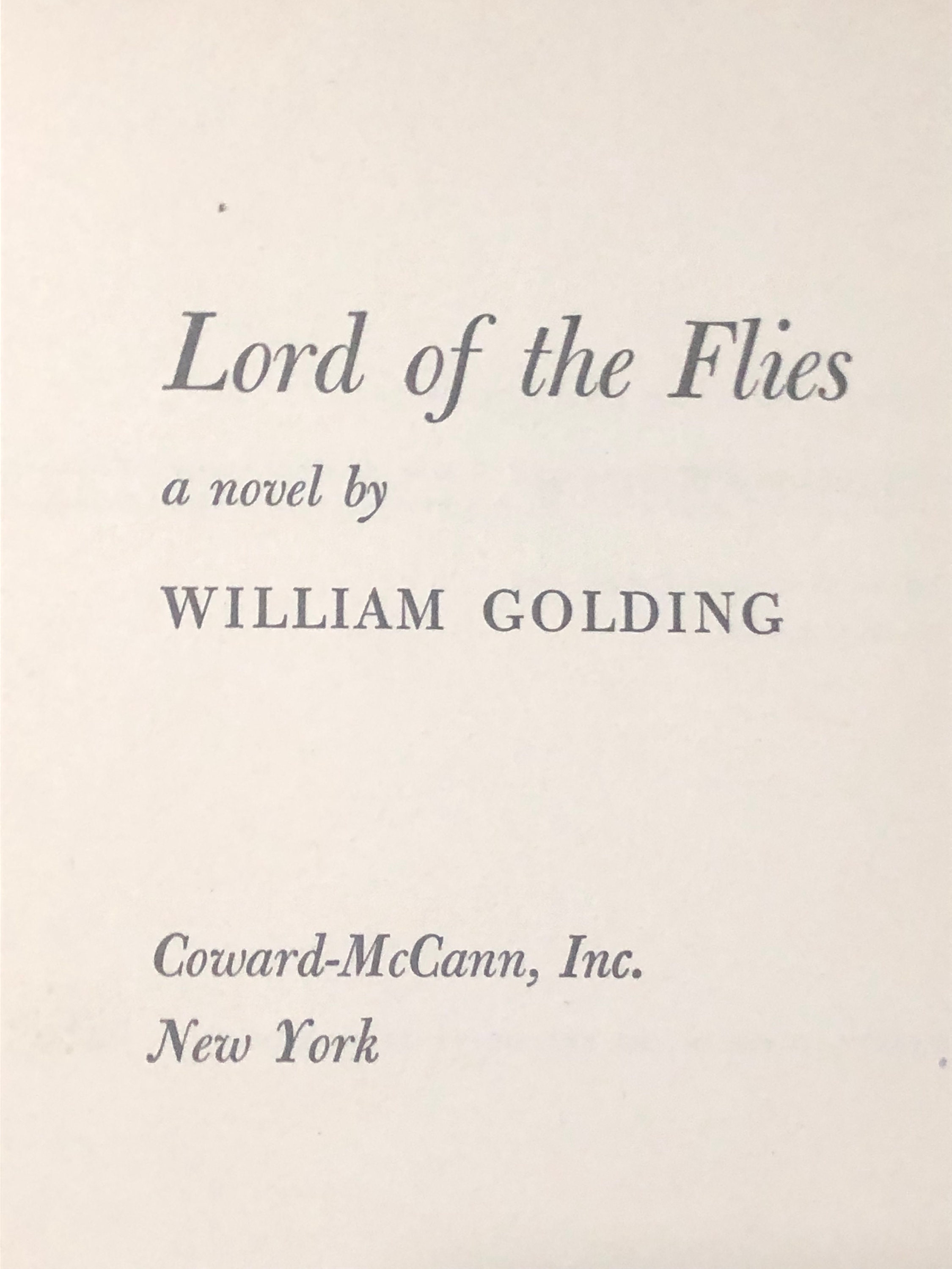 Lord of the Flies by William Golding First American Edition 1955 - Etsy