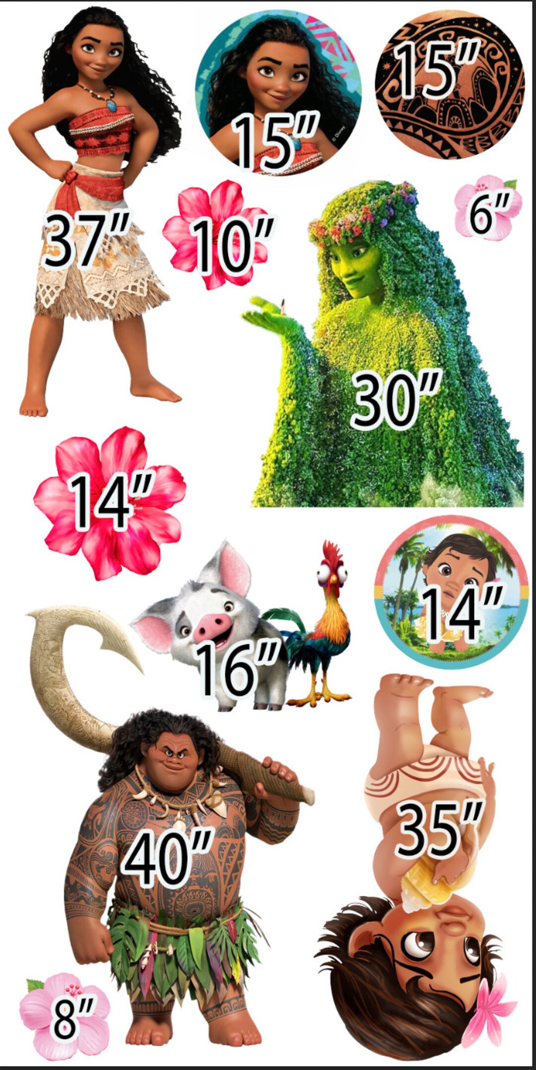 Yard Card Lawn Decor: Moana Party Props Decoration Backdrops Coroplast ...