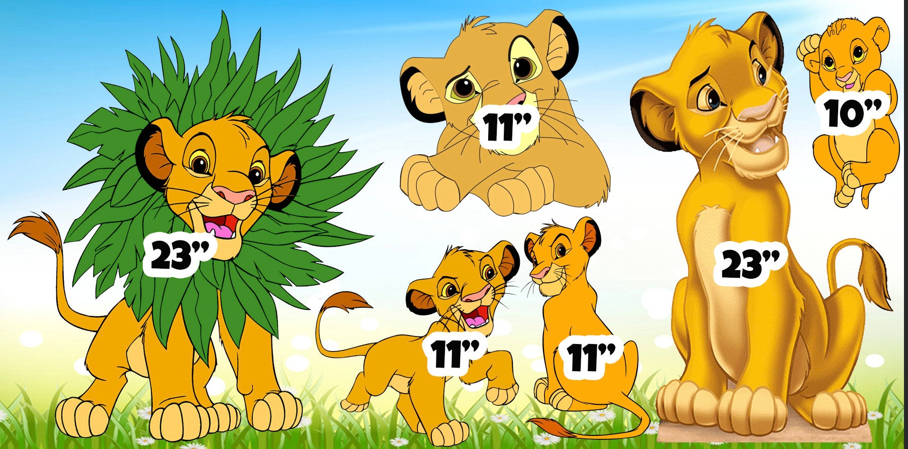 Yard Card Lawn Decor: Simba Lion King Party Props Decoration Backdrops ...