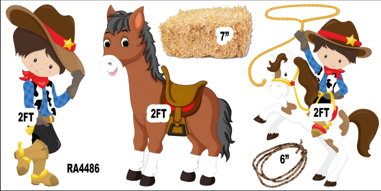 Yard Card Lawn Decor: COWBOY Party Props Decoration Backdrops Coro-last ...