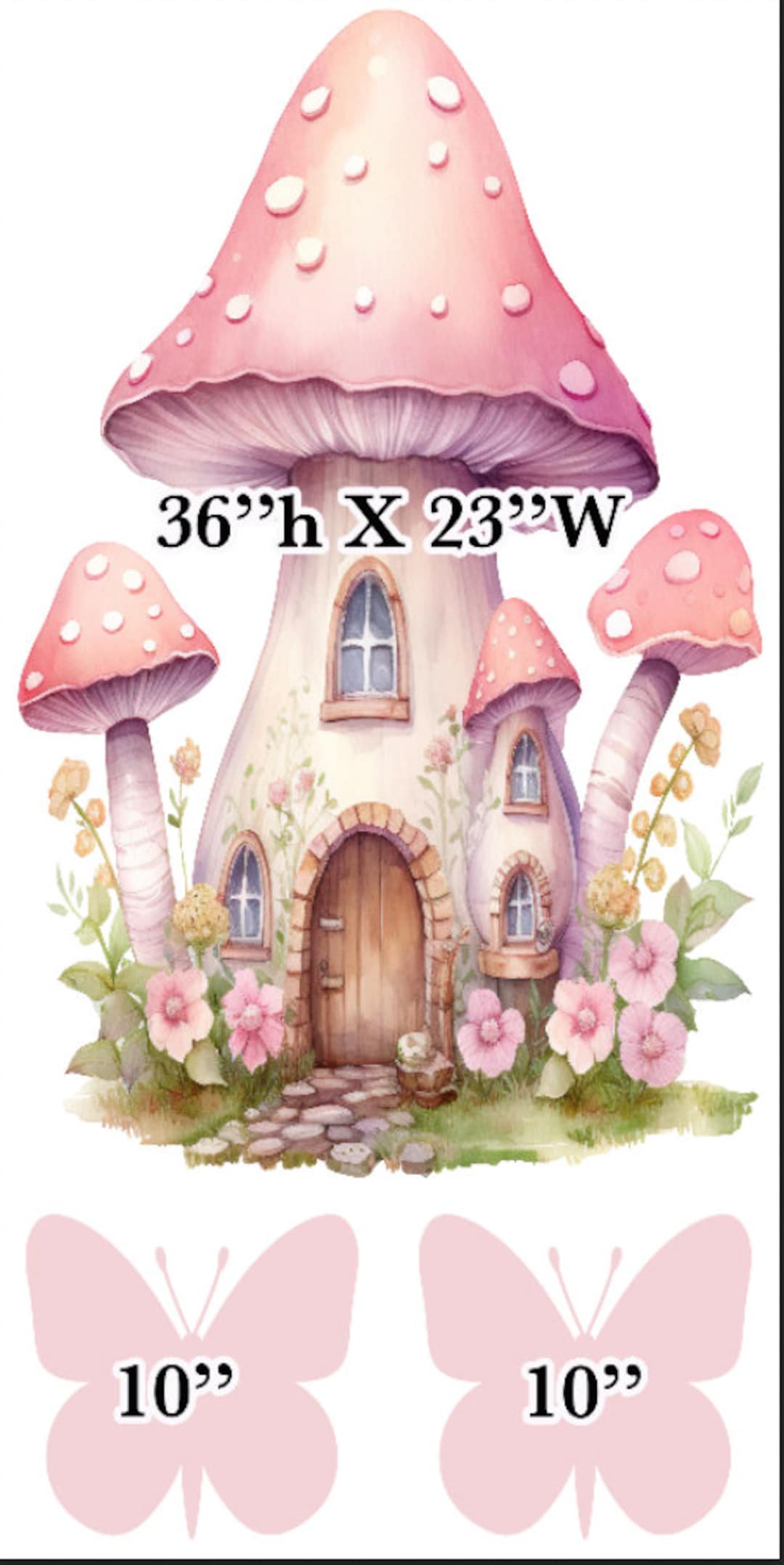 Yard Card Lawn Decor: Fairy/mushrooms Decoration Backdrops Coroplast ...