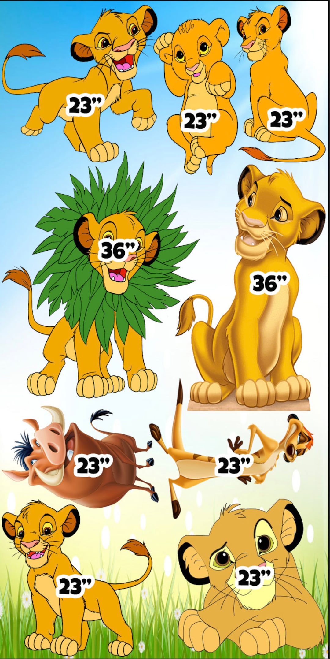 Yard Card Lawn Decor: Lion King Party Props Decoration Backdrops Coro ...