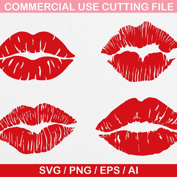 Kiss Lips Svg - Etsy