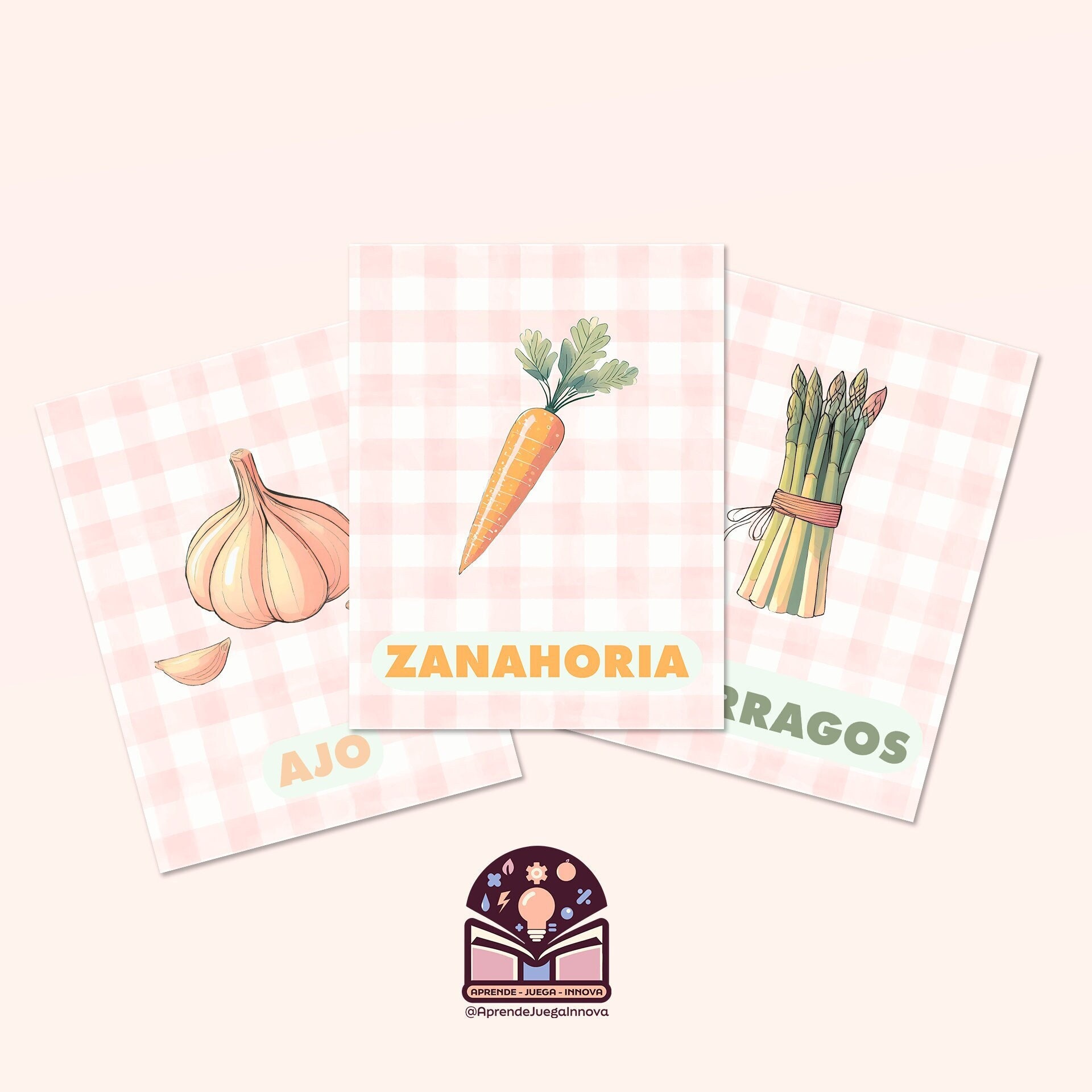 Juego De Tarjetas Educativas Para Niños - Aprendiendo Las Verduras En ...