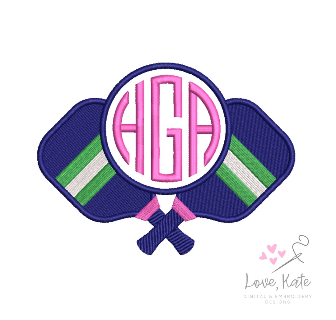 Crossed Pickleball Paddles Monogram - Etsy