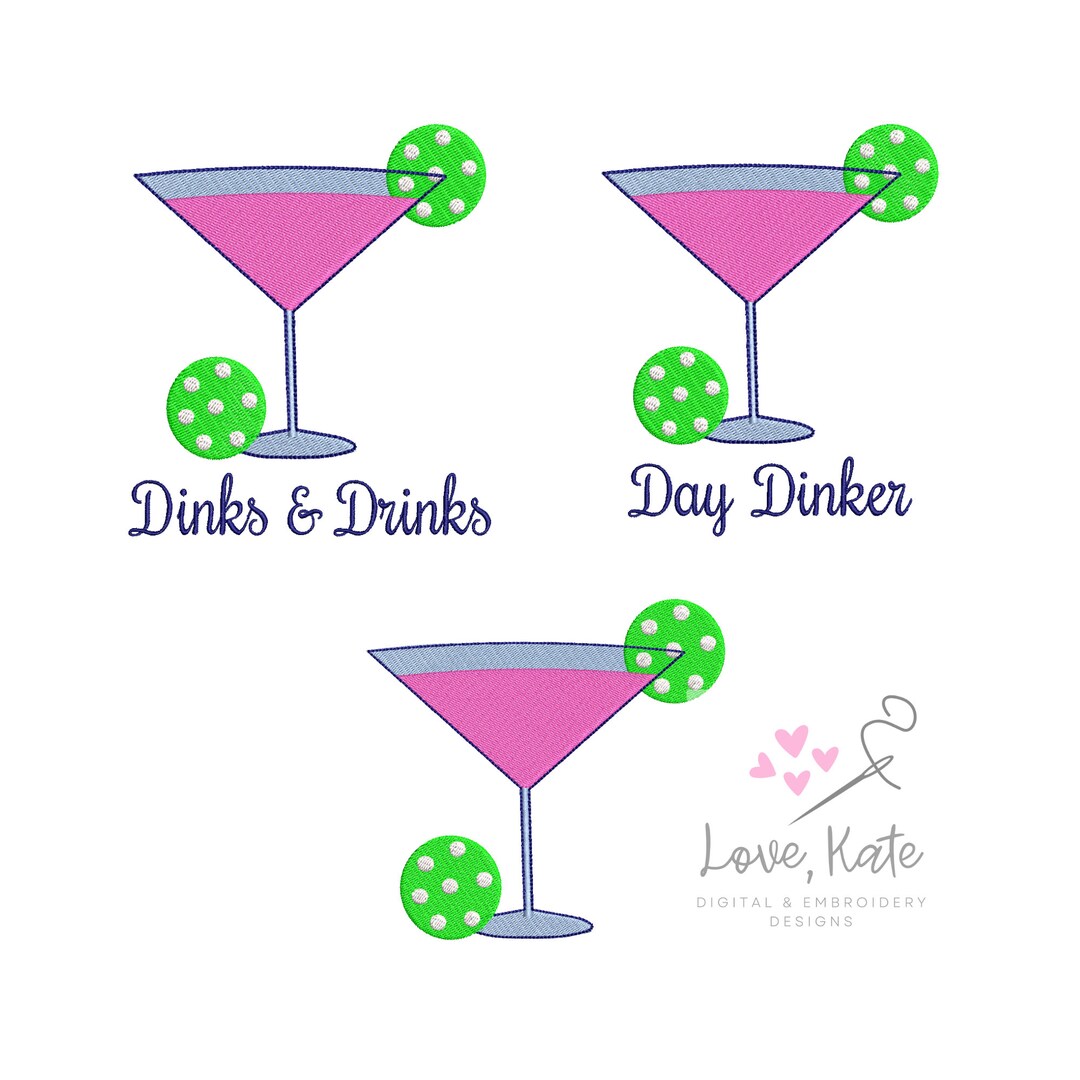 Pickleball Cosmopolitan Dinks & Drinks, Day Dinker, and Plain - 4 Sizes ...