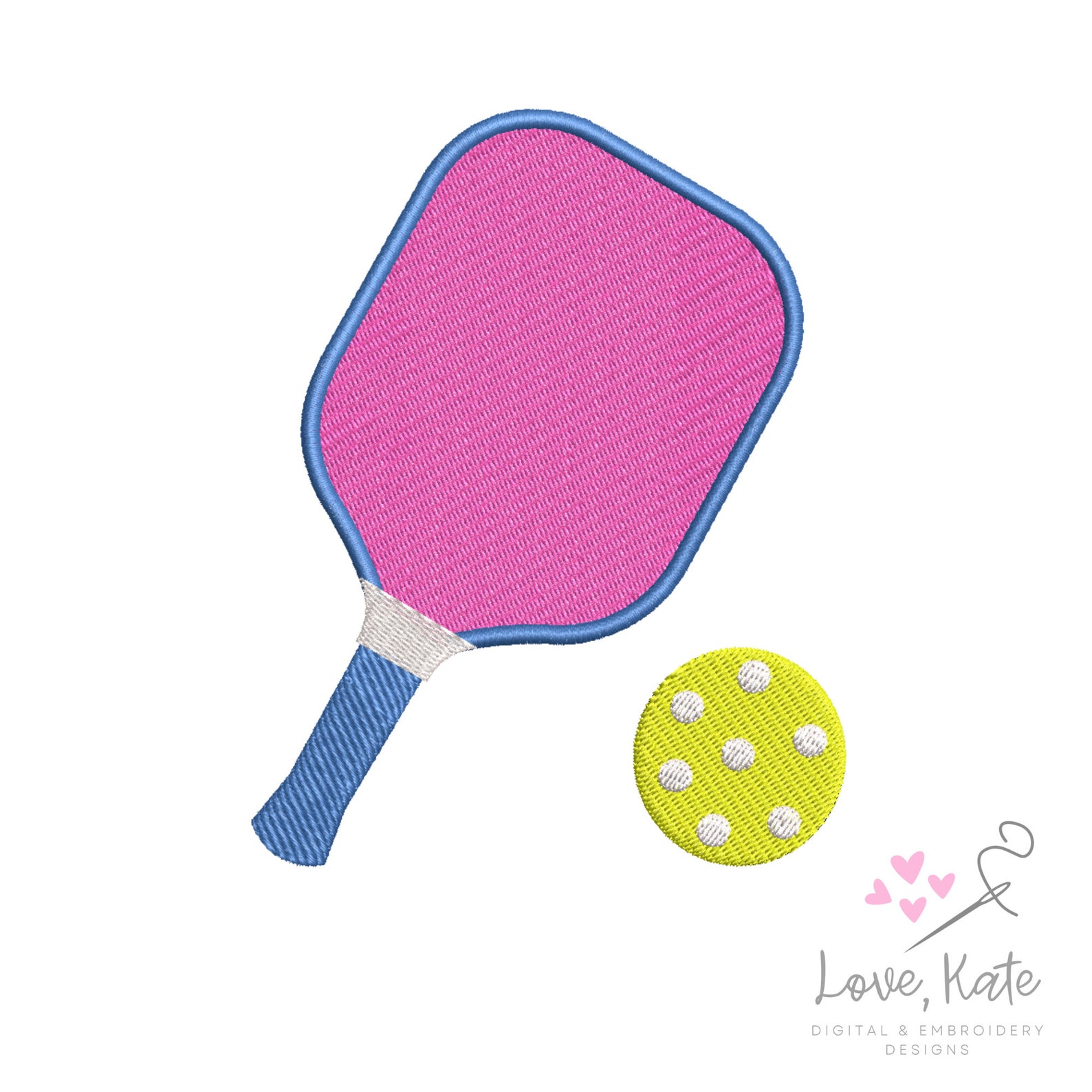 Pickleball Paddle Embroidery Design - (8 Sizes, 2 Styles - Stripes and ...