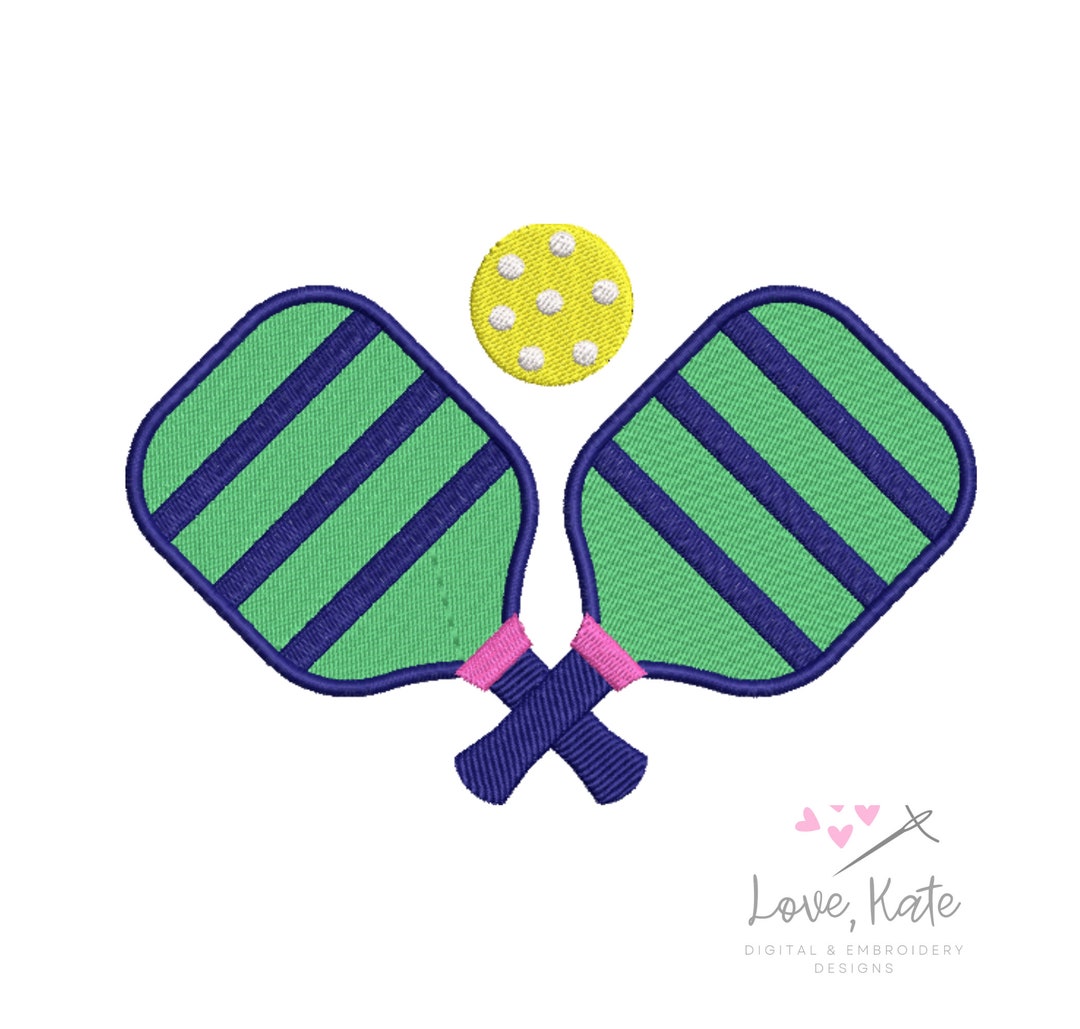The Original - Pickleball Paddles Crossed Embroidery Design - 4 Sizes ...