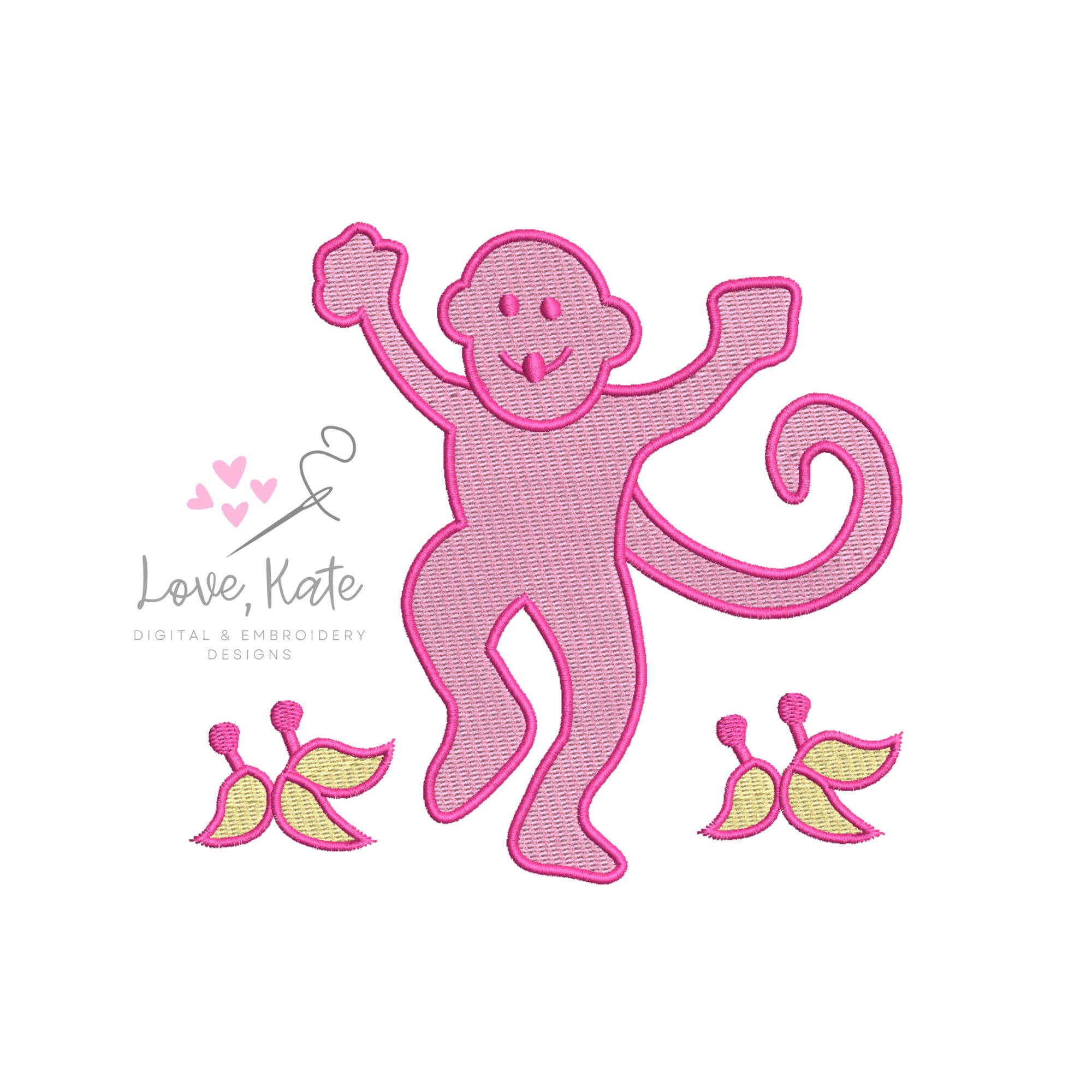 Preppy Monkey Embroidery Design 10 Sizes - Etsy