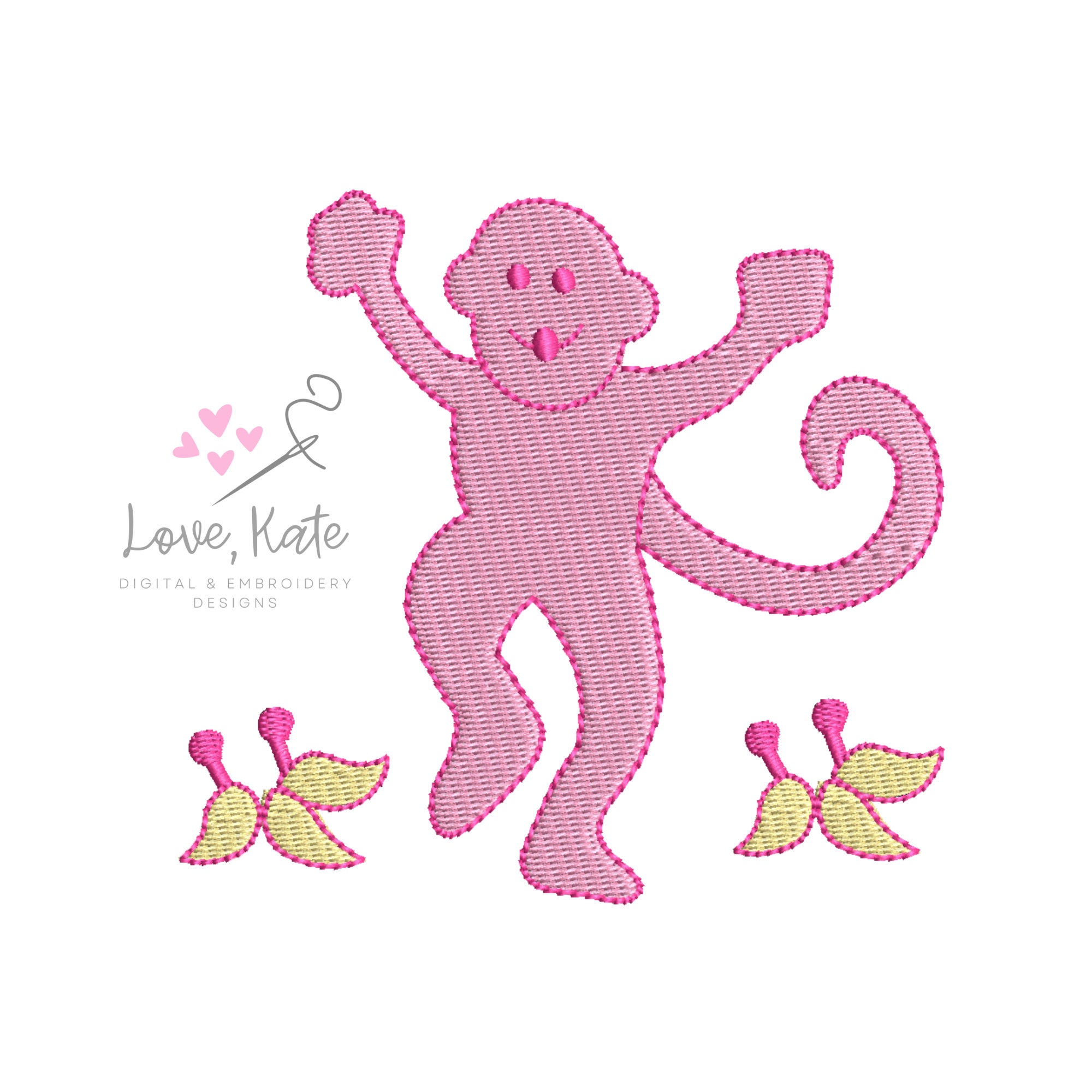 Preppy Monkey Embroidery Design 10 Sizes - Etsy