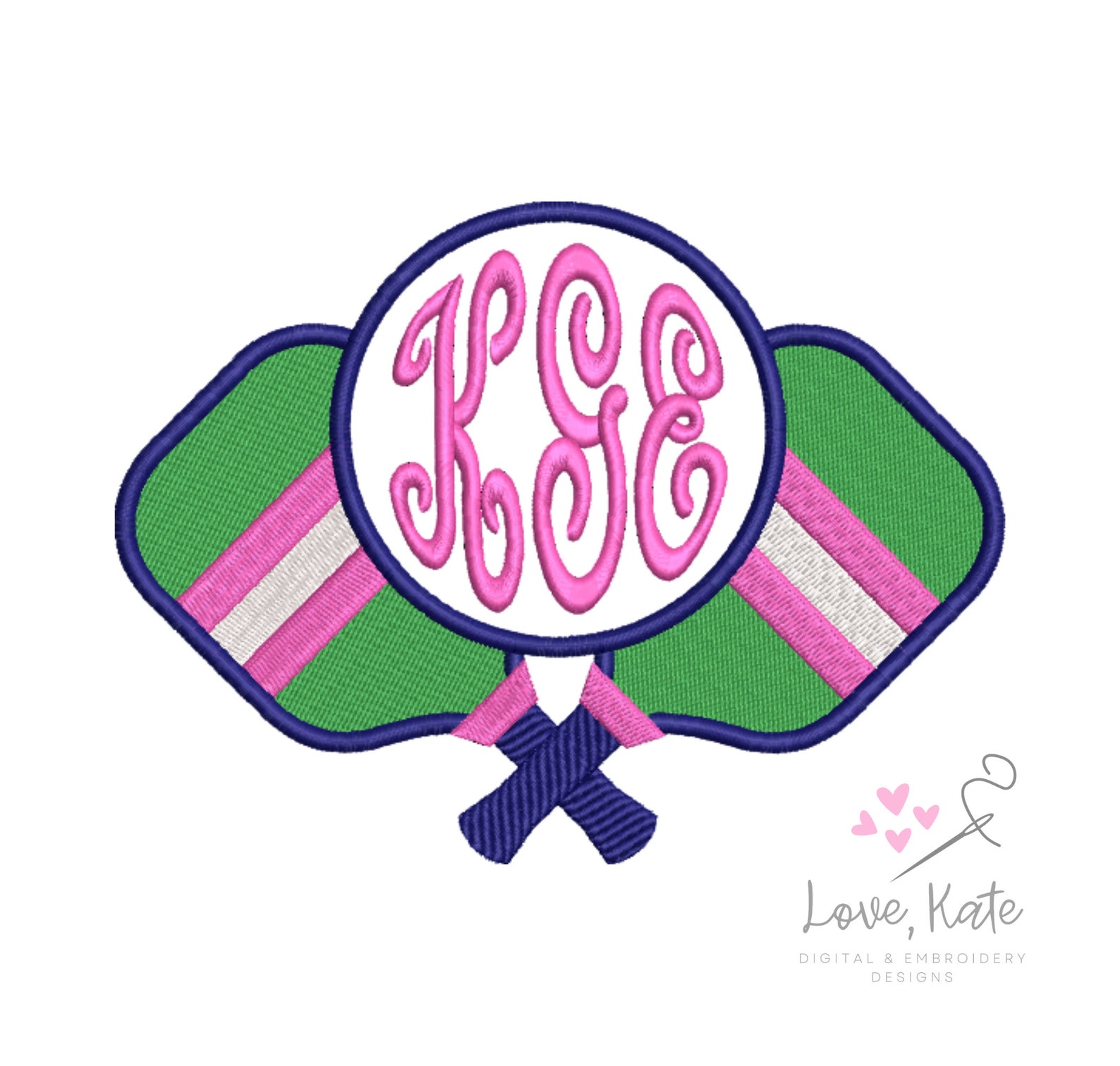 Crossed Pickleball Paddles Monogram - Etsy