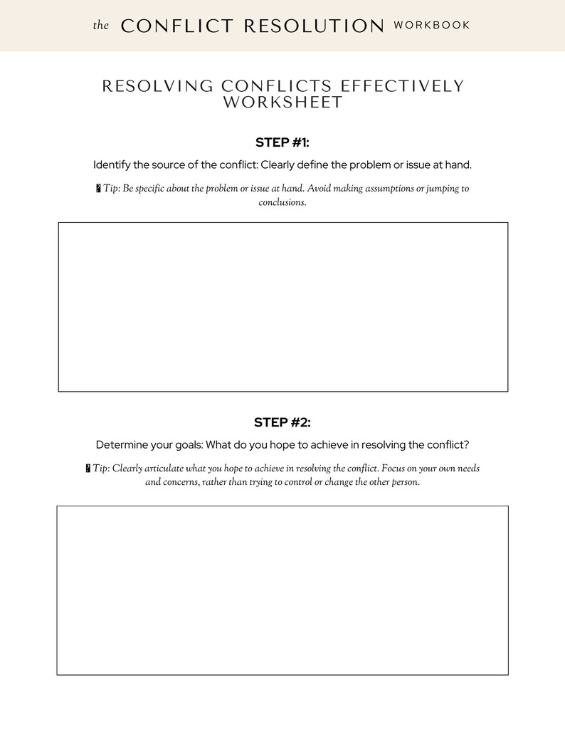 Conflict Resolution Workbook - Etsy