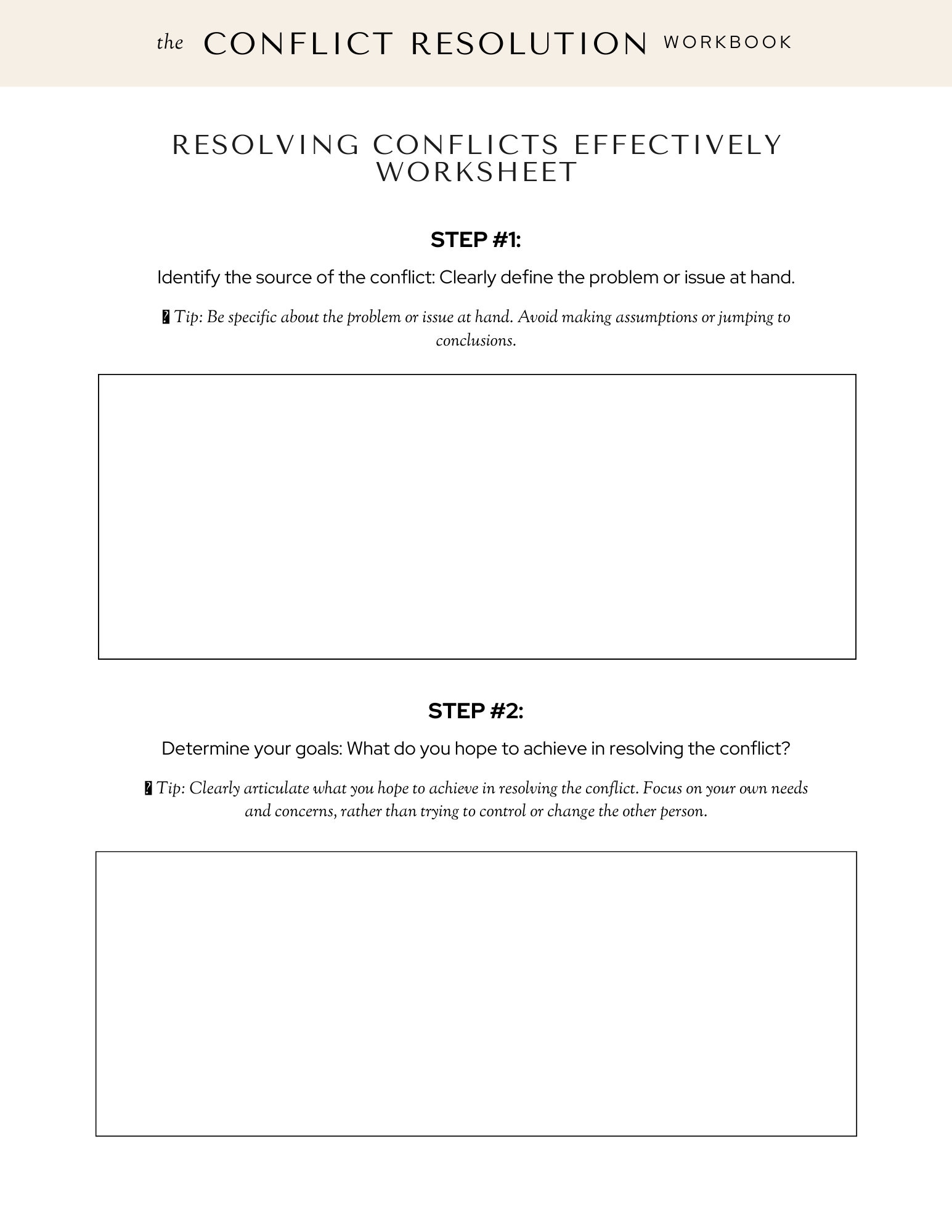 Conflict Resolution Workbook - Etsy