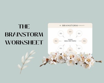 Printable/digital Mind Map Template, Brainstorming Planner, Visual ...