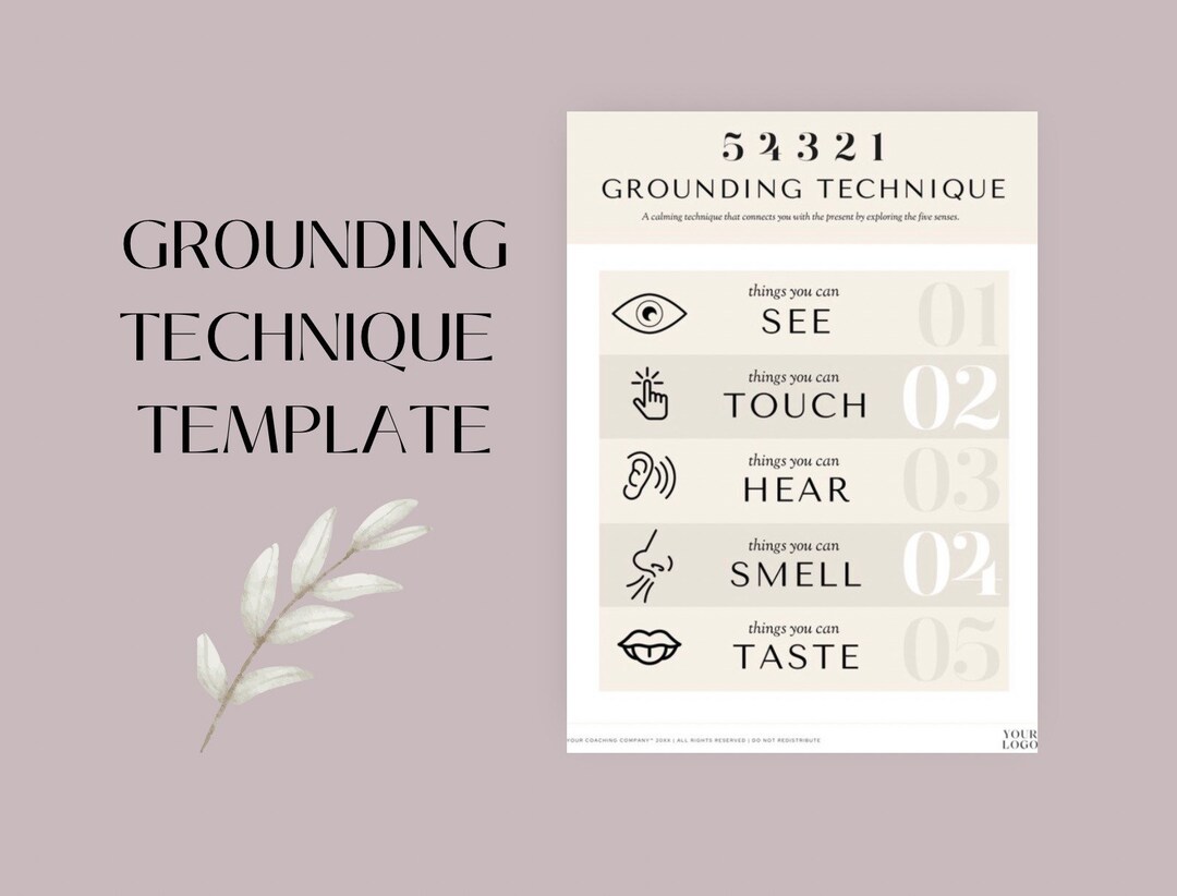 Grounding Technique Template - Etsy