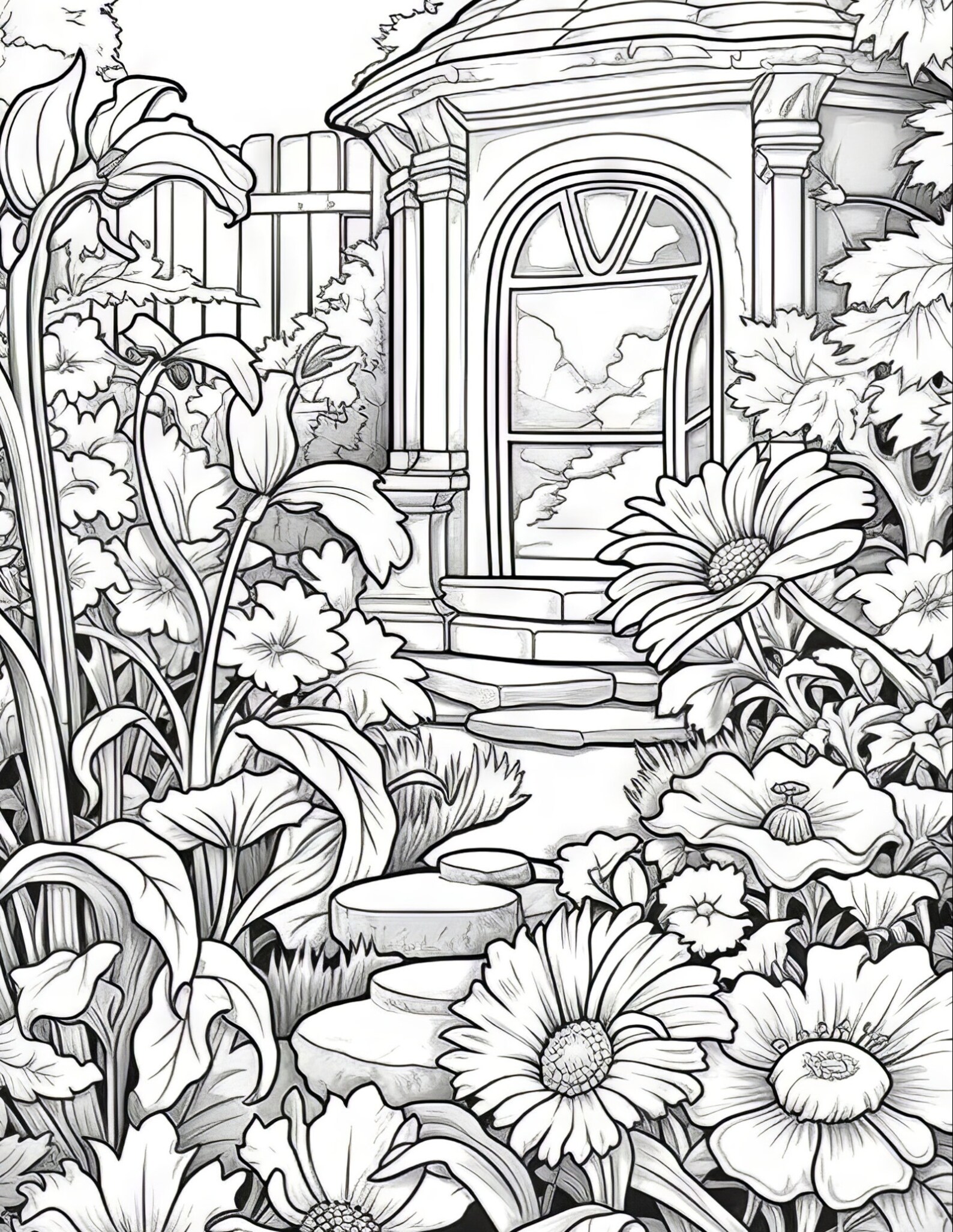 Architectural Wonders: Buildings Mindfulness Coloring Pages for ...