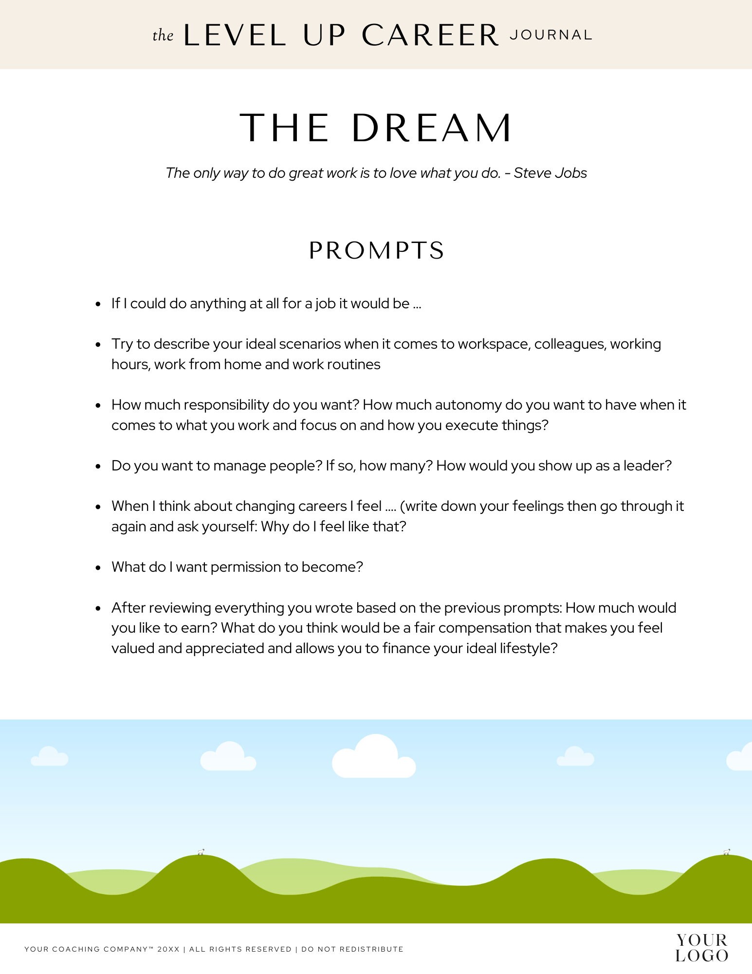 Level up Your Career Journal Template - Etsy