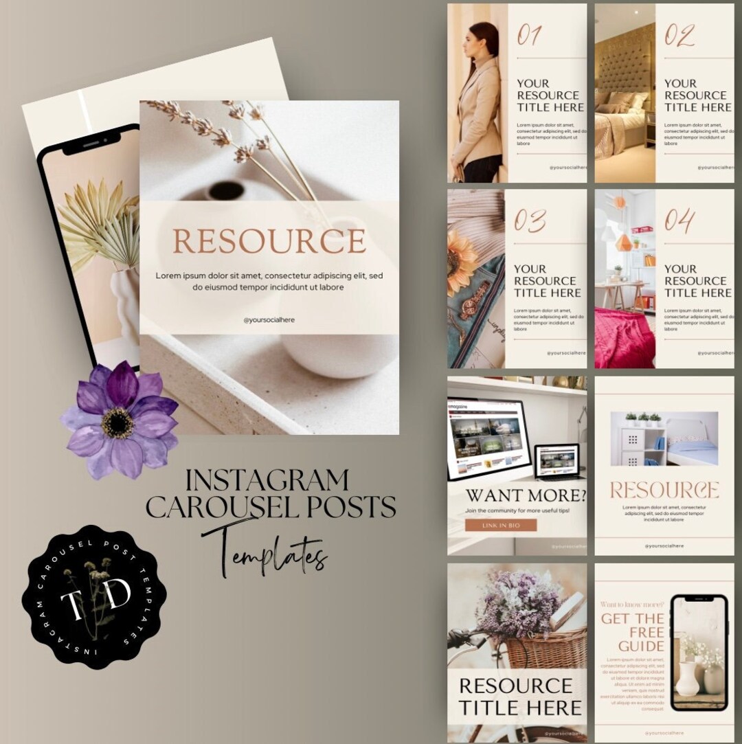 Instagram Carousel Post Templates - Etsy