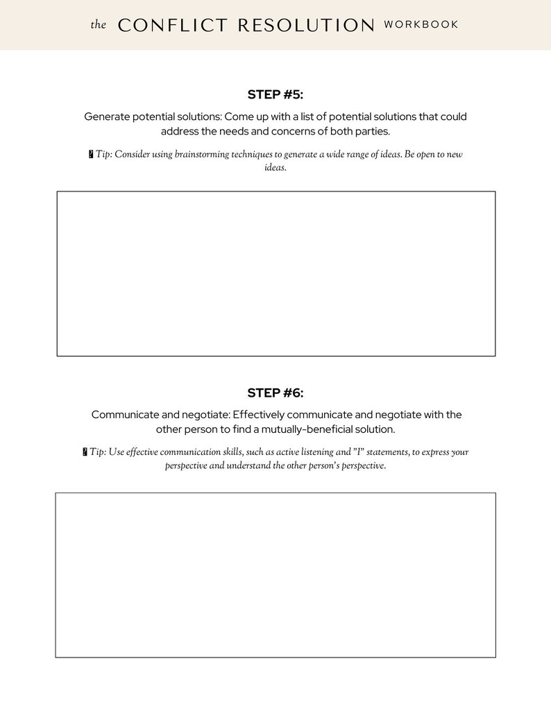 Conflict Resolution Workbook - Etsy