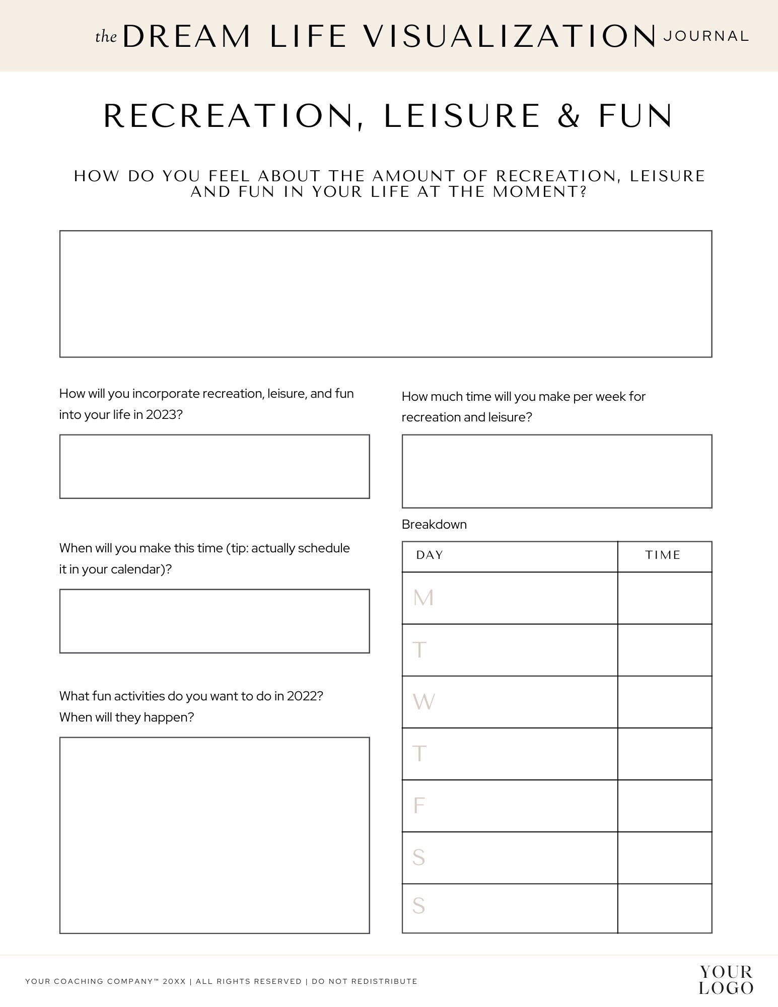 Dream Life Visualization Journal Template - Etsy