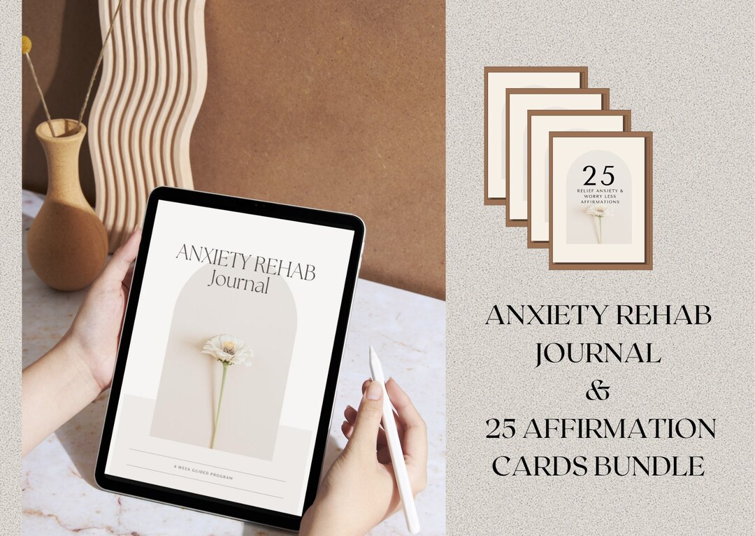 Anxiety Relief Journal & Affirmation Cards Bundle - Etsy