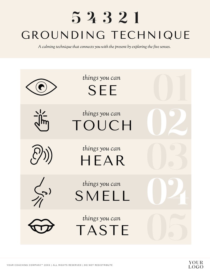 Grounding Technique Template - Etsy