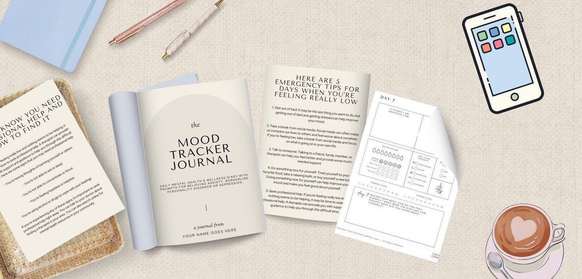 Mood Tracker Journal Template - Etsy