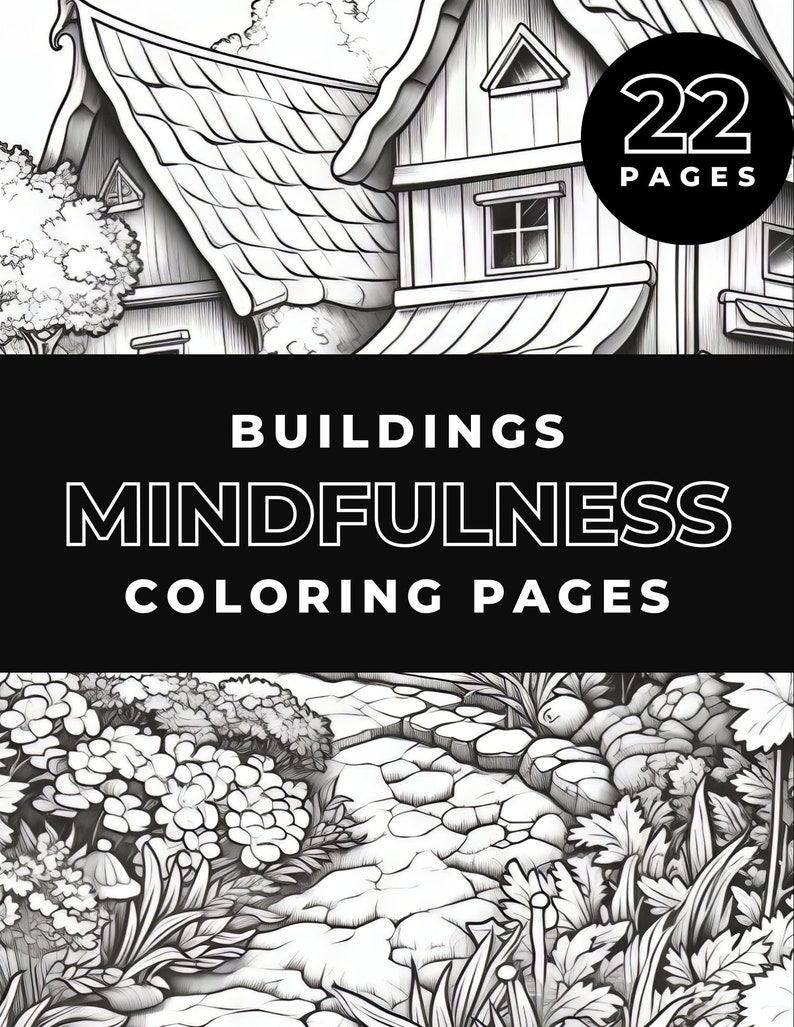 Architectural Wonders: Buildings Mindfulness Coloring Pages for ...