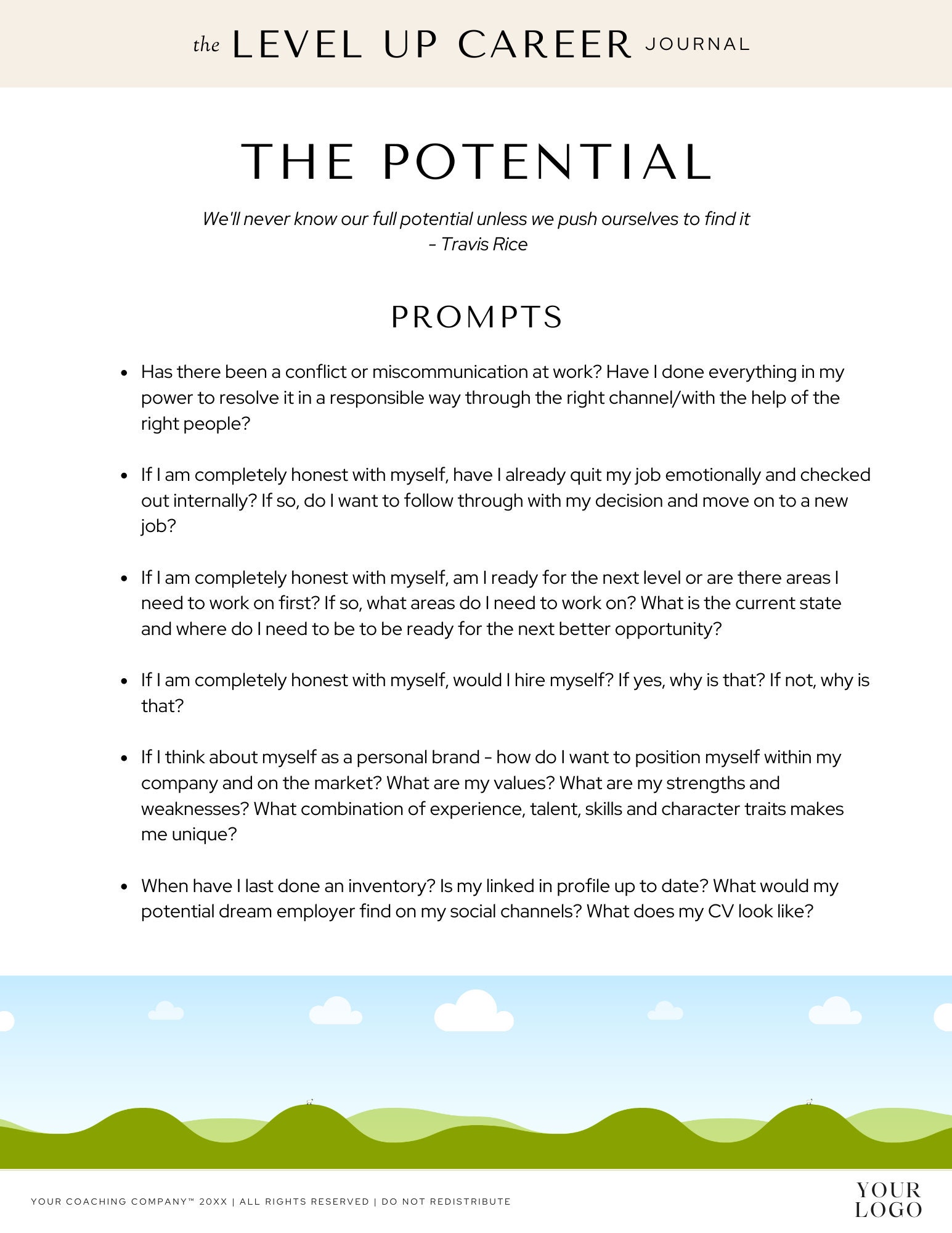 Level up Your Career Journal Template - Etsy