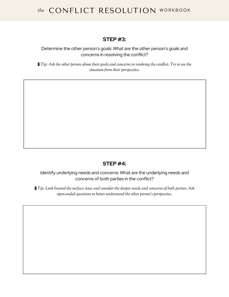 Conflict Resolution Workbook - Etsy