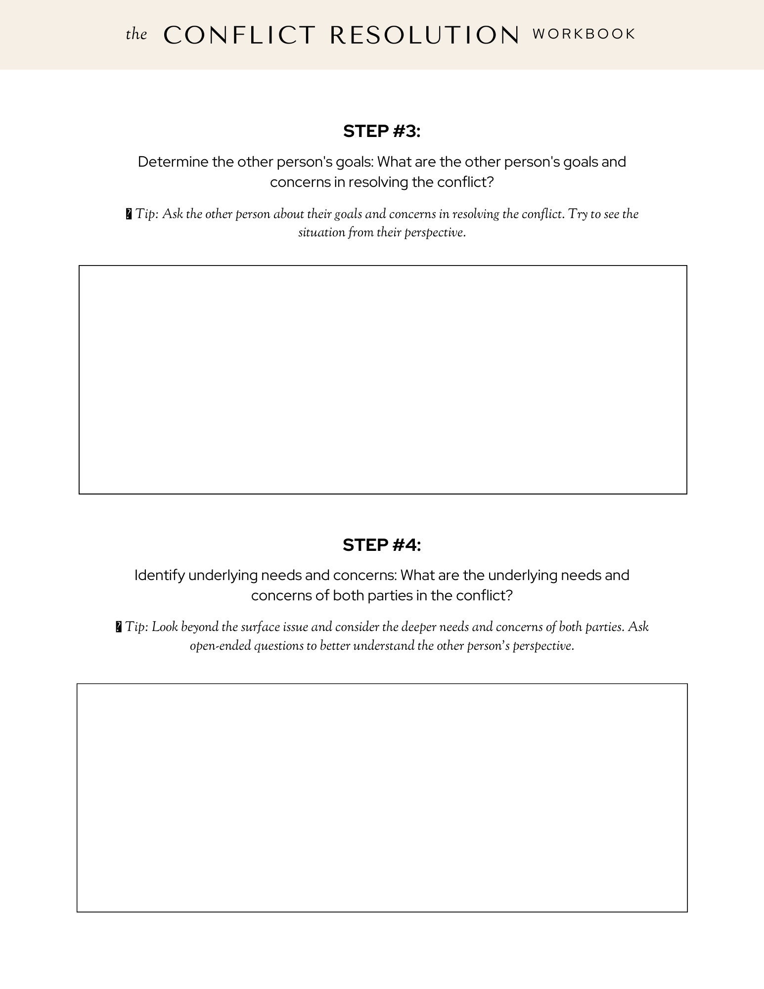 Conflict Resolution Workbook - Etsy