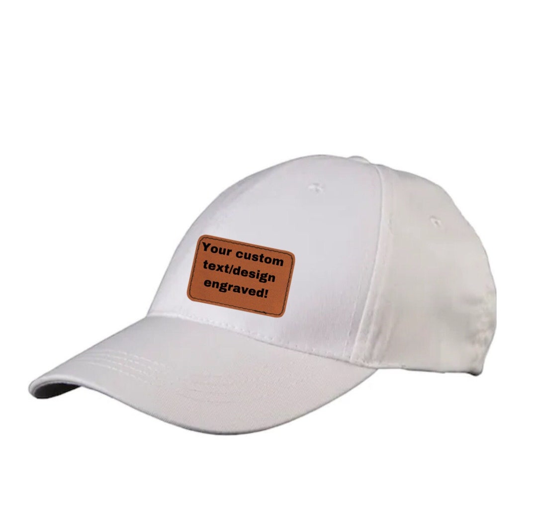 Custom Laser Engraved Leather Patch Hat, Business Logo Baseball Cap - Etsy