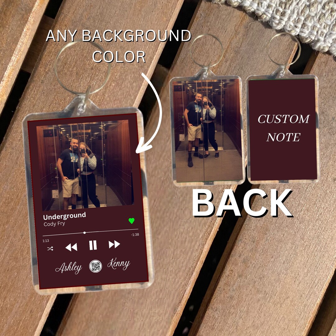 Apple Keychain, Custom Song Keychain, Keychain With Your Photo and Song ...