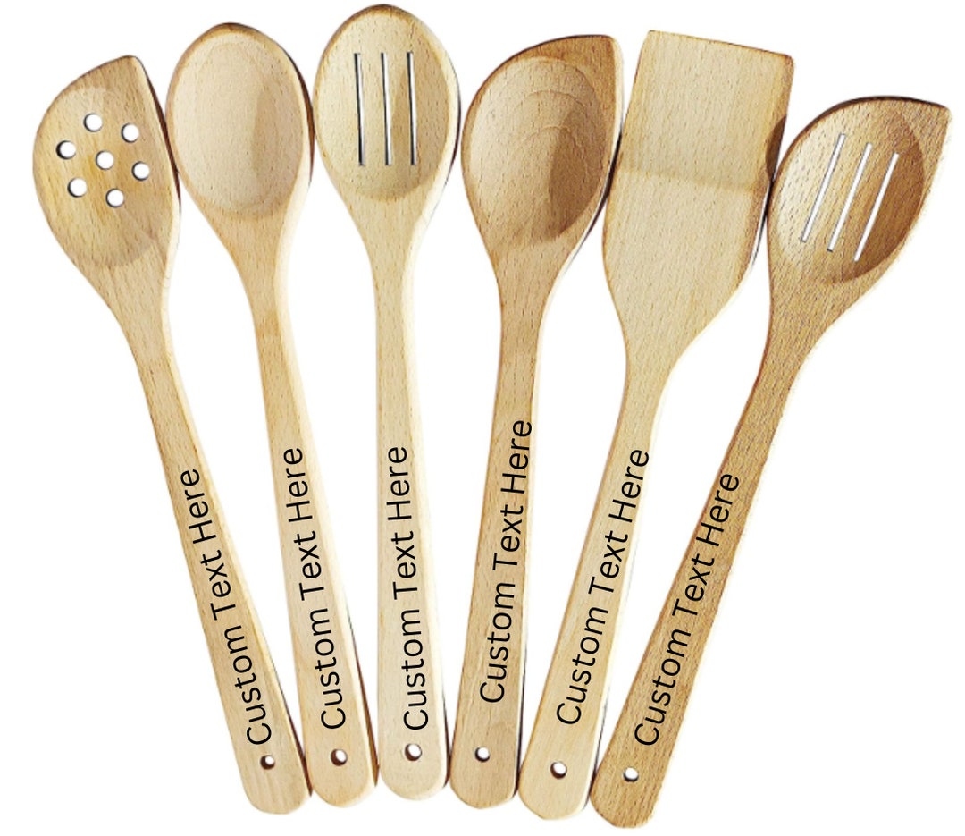 Personalized Wooden Utensil Set, Custom Kitchen Set, Cooking Gifts ...