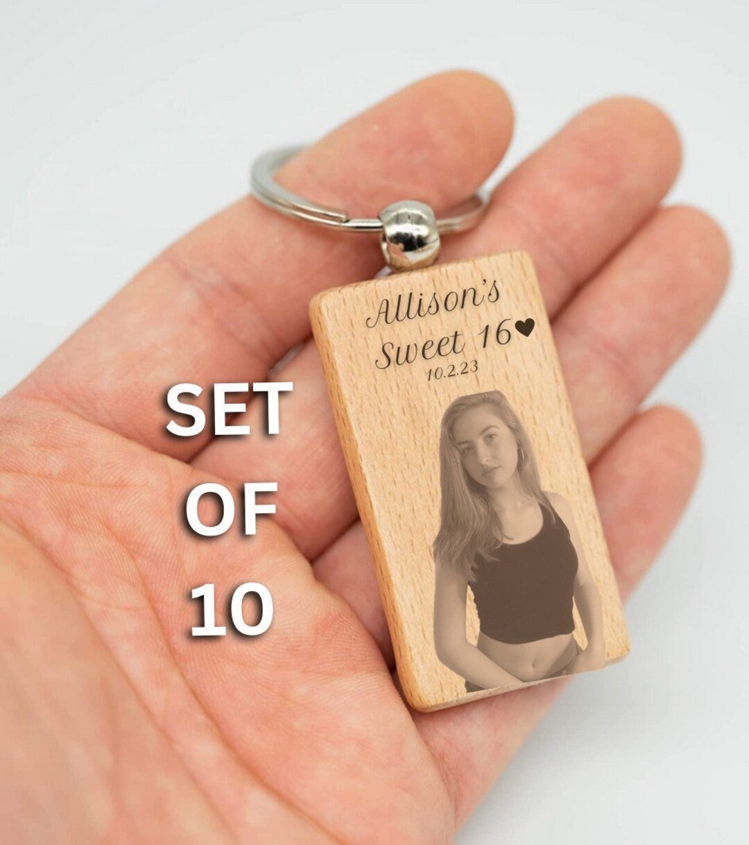 Sweet Sixteen Favors, Custom Photo Keychain, Birthday Favors, Set of 10 ...