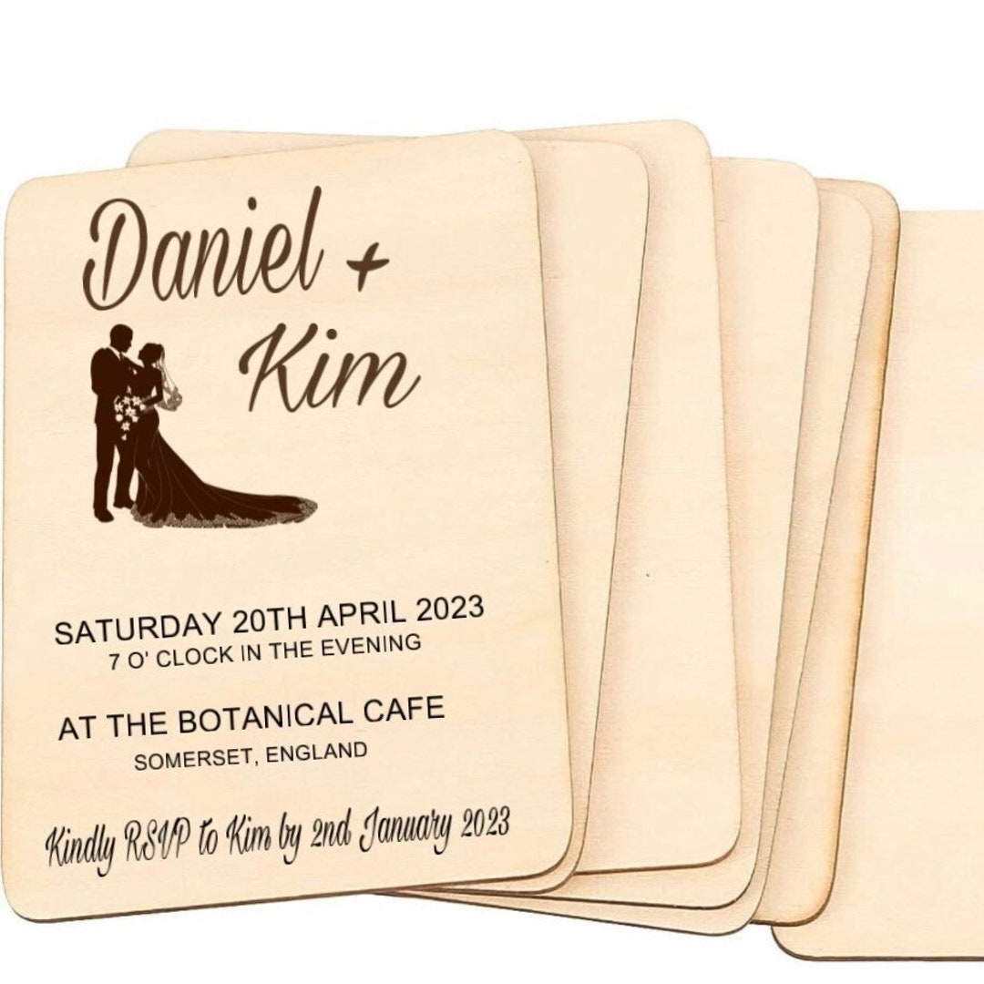 Personalized Wedding Invitations, Wood Engraved Wedding Invitations ...