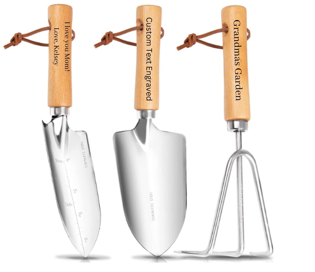 Personalized Engraved Garden Tool Set, Wooden Handle, Gardening Gift - Etsy
