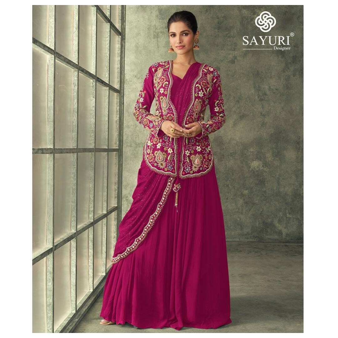 Ready to Wear Saree With Jacket, Sari Gown, 1 Min Saree , Asian Wedding ...