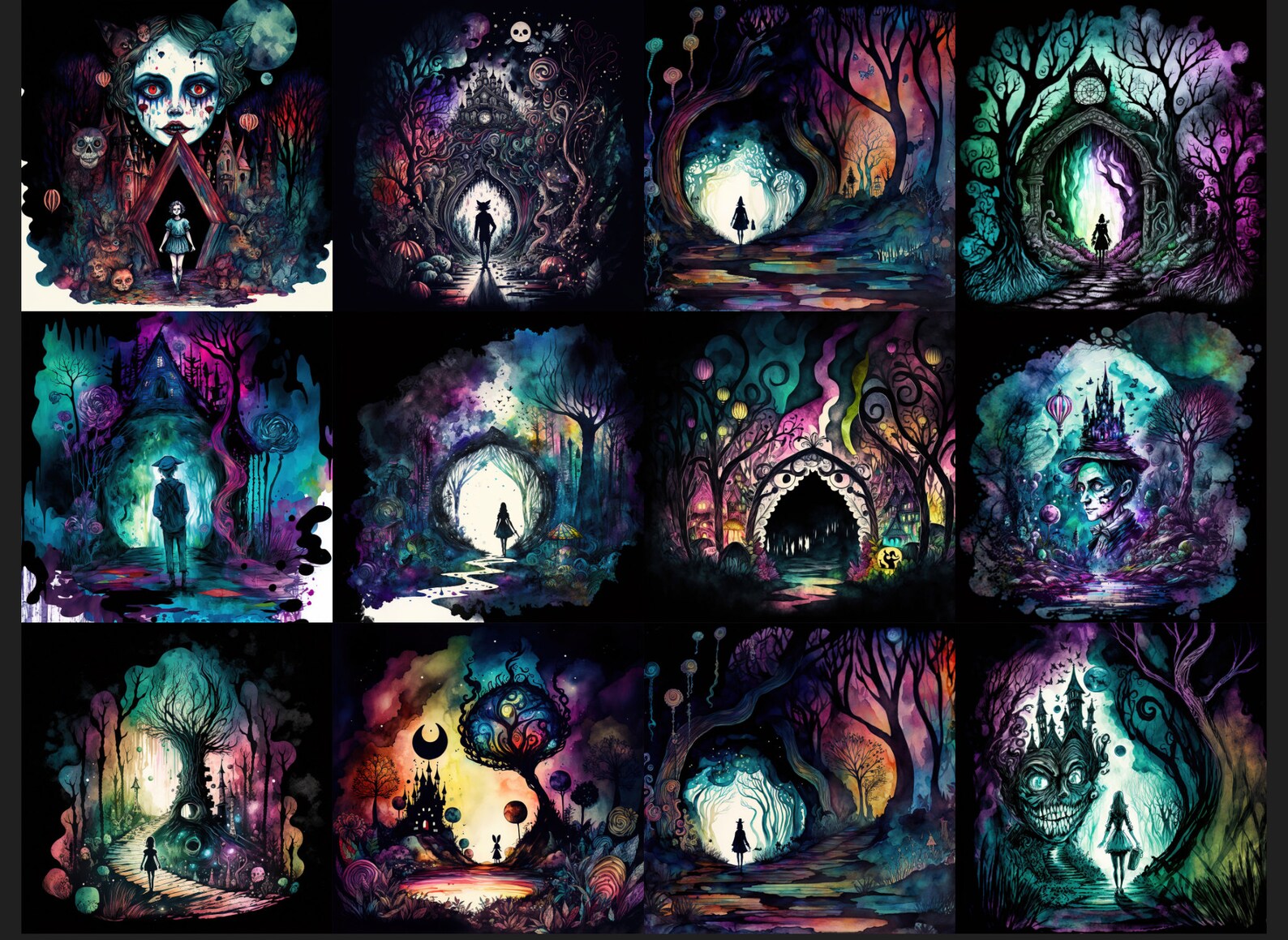 Psychedelic Trippy Wall Collage Kit 12 PCS Aesthetic Trippy Room Decor ...