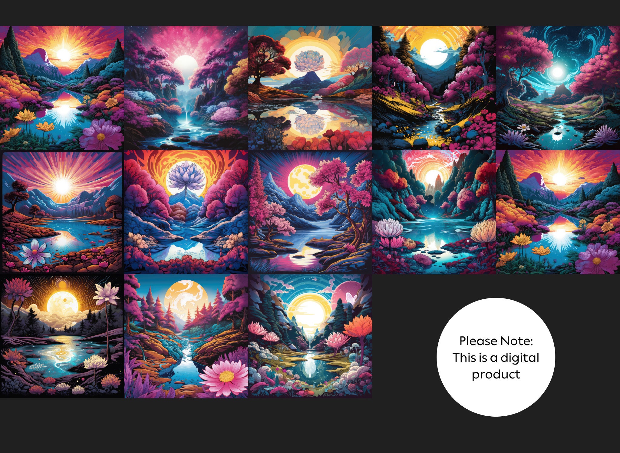 Psychedelic Trippy Wall Collage Kit 13 PCS Aesthetic Floral - Etsy