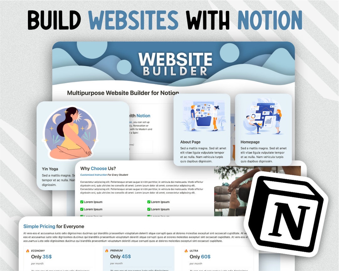 All-in-one Website Builder | Digital Notion Template 2022 - Etsy