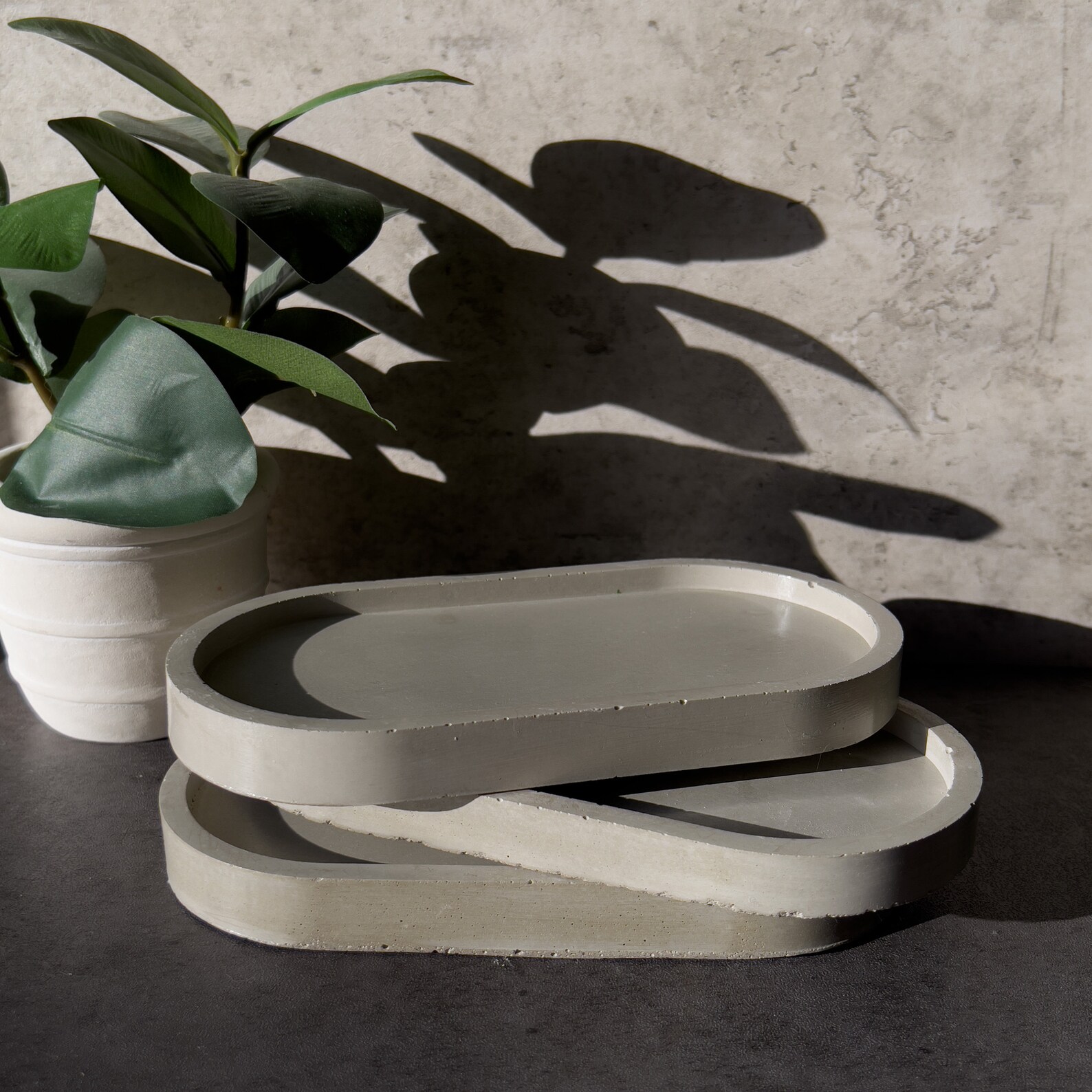 Pink Daisy Chai Concrete Trinket Tray the Wabi Sabi Collection - Etsy