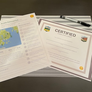 Acadia National Park Printable Kids Guide and Adventure Certificate ...