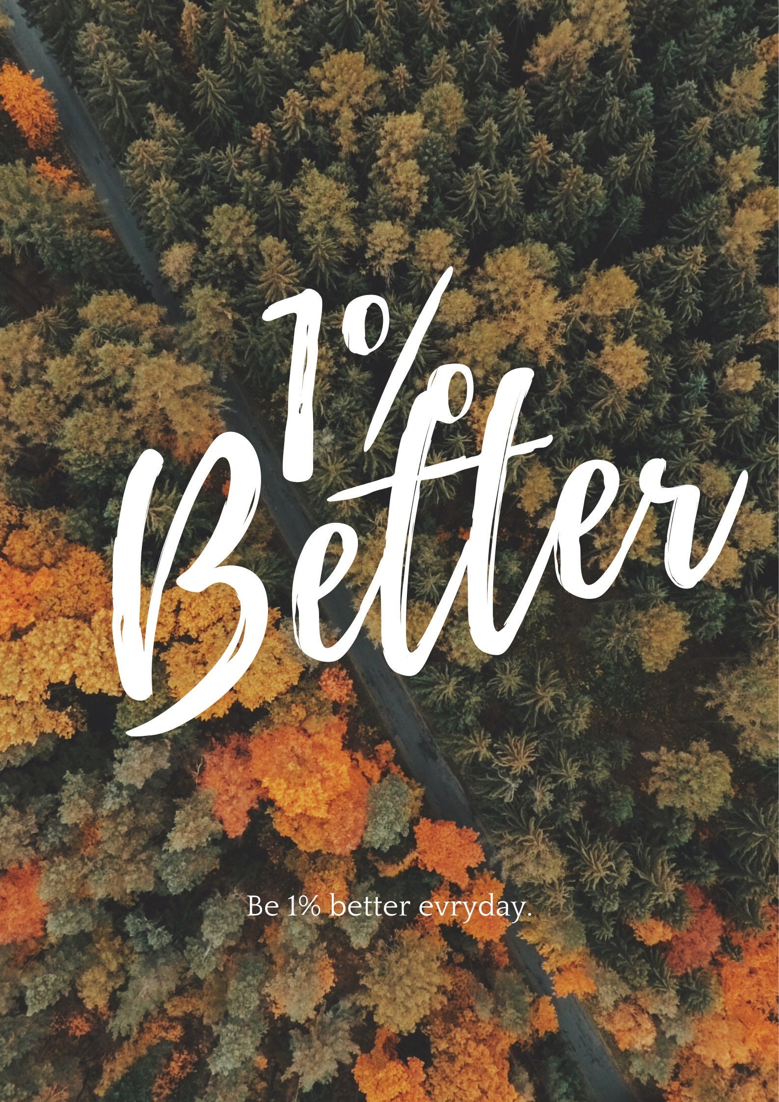 1% Better Every Day - Motivational Poster - Etsy